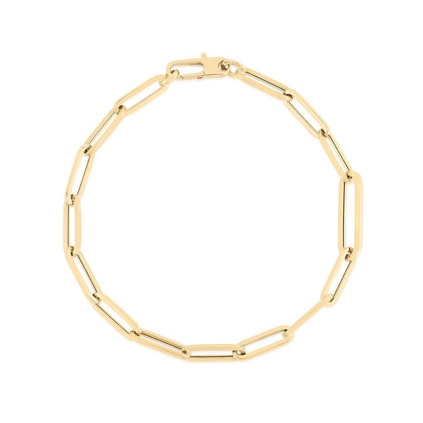 Roberto Coin alternating size paperclip bracelet | 18k yellow gold ...